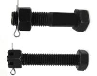 China Black Hex Head Bolts with Hole on Shank End Grade 8.8 10.9 Carbon Steel M6 M48 for sale