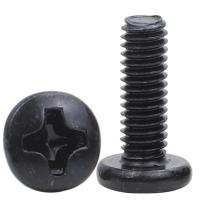 China M3-M8 Black Cross Recessed Pan Head Screws with Zinc Plating for Solar Panel Installation - 5mm to 100mm Length Range for sale