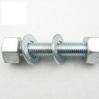 China M2-M72 Metric Fully Threaded Rod Stud with Heavy Hex Nuts and Washers - Zinc Plated for Corrosion Resistance for sale