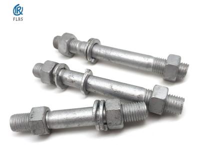 China Hot-Dipped Galvanized Double-Ended Stud Bolts M2-M56 with Nuts & Washers for Photovoltaic Systems for sale