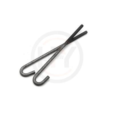 China J-Type Foundation Anchor Bolts M20-M48 with 33,000 PSI Proof Load for Steel Structures and Bridges for sale
