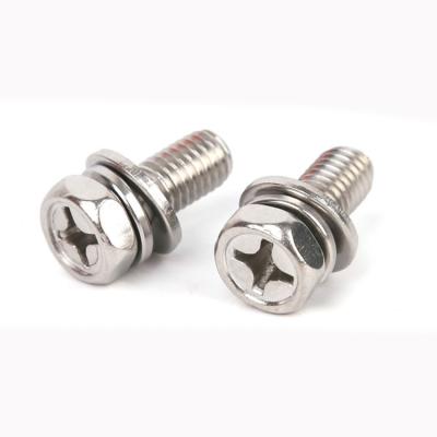 China GB 9074.13 Cross Recessed Hex Bolt Assembly M4-M8 Stainless Steel A2-70 for sale
