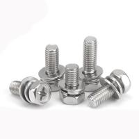 China GB 9074.13 Cross Recessed Hex Bolt Assembly M4-M8 Stainless Steel A2-70 for sale