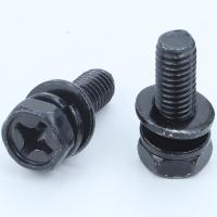 China Carbon Steel Black Zinc Plated Hex Head Bolt M4 M5 M6 M8 with Spring and Flat Washer Assemblies 500 Sets for sale