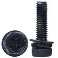 China Carbon Steel Black Zinc Plated Hex Head Bolt M4 M5 M6 M8 with Spring and Flat Washer Assemblies 500 Sets for sale
