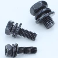 China Carbon Steel Black Zinc Plated Hex Head Bolt M4 M5 M6 M8 with Spring and Flat Washer Assemblies 500 Sets for sale