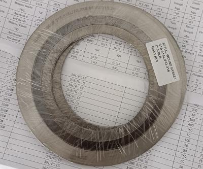 China Stainless Steel 316 Spiral Wound Gasket 3.2mm 4.5mm for ASME B16.5 Flange Class 150 to 2500 for sale