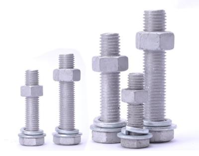 China Hot Dip Galvanized Hex Head Bolt Assembly M6-M30 Grade 8.8 Carbon Steel for Solar Wind Power for sale