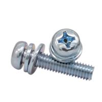 China Carbon Steel Pan Head SEM Screw M2-M8 Blue White Zinc Plated GB9074.4 for sale