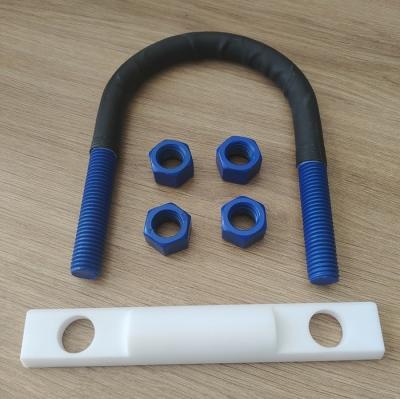 China PTFE Coated U-Bolt M6 to M16 with Polyshrink 4 Nuts and Half Round I-Rod for sale