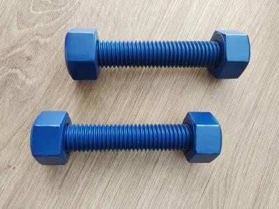 China PTFE Coated A193 B7 Stud Bolt with 2 Heavy Hex Nuts 1/4