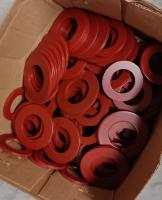 China PTFE Coated Stud Bolt Assembly A193 B7 with 2 Heavy Hex Nuts A194 2H and 2 Flat Washers Red for sale