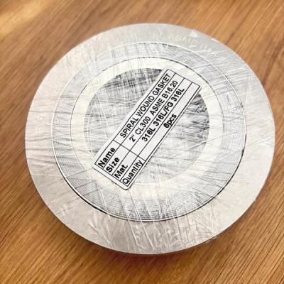 China ASME B16.20 Spiral Wound Gasket 316L Outer Ring 316L Inner Ring Flexible Graphite Filler CGI Type for sale
