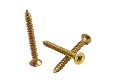 China Yellow Zinc Plating Self Tapping Metal Screws with CSK Head and PZ Drive - DIN/ISO Standards - 5 Million Monthly Capacity for sale
