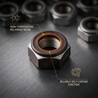 China Hexagon Lock Nut Dark Brown Polyimide Resin 1/4