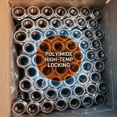 China Hexagon Lock Nut Dark Brown Polyimide Resin 1/4