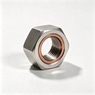 China Monel 400 Hexagon Vespel Insert Lock Nut For Higher Temperature Corrosive Applications for sale