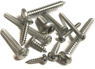 China Stainless Steel 304 316 Plain Pozi PZ Drive Pan Head Self Tapping Screws DIN GB ISO JIS BA ANSI Standards for sale