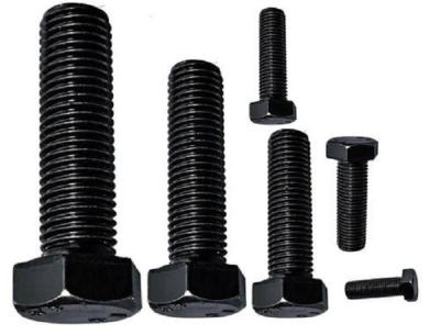 China Black Zinc Plated Carbon Steel Hex Head Bolts M3-M72 Size Range 6mm-600mm Length Full/Partial Thread for sale