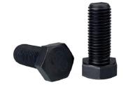 China Black Zinc Plated Carbon Steel Hex Head Bolts M3-M72 Size Range 6mm-600mm Length Full/Partial Thread for sale