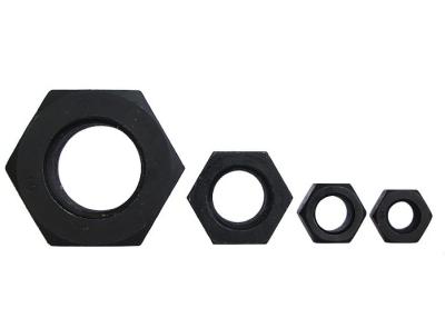 China Carbon Steel Heavy Hexagon Lock Nut Black Plating with Fine Thread DIN6334 ANSI B18.2.2 Standards G4.8 G6.8 Grade for sale