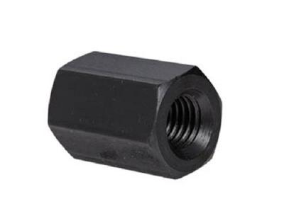 China Black Zinc Plated Carbon Steel Hexagon Coupling Nuts DIN 6334 Grade 8 UNC/UNF Thread for sale