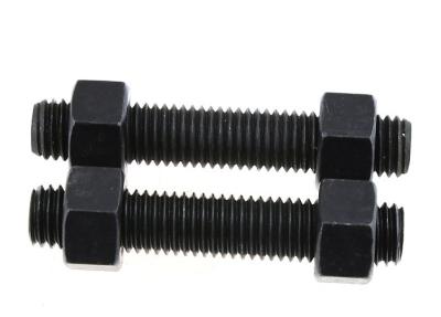 China Black Anodized Threaded Double Ended Bolt M4-M48 with Nuts | Carbon Steel & Stainless Steel Options | Class 4.8-12.9 Grades for sale