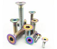 China GR2 Titanium Countersunk Bolts with Flat Hex Torx Head - Multiple Color Options, SAE J429 Grade 2, UNC/UNF Threads for sale