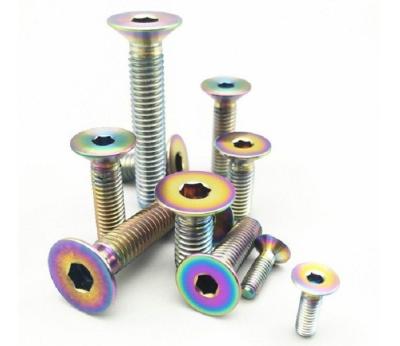 China GR2 Titanium Countersunk Bolts with Flat Hex Torx Head - Multiple Color Options, SAE J429 Grade 2, UNC/UNF Threads for sale