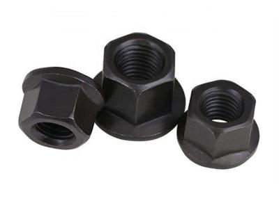 China Black M6-M48 Hex Flange Nuts DIN 6331 Standard 1.5D Height Carbon Steel Class 8/10 for sale