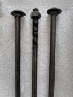 China Customized Mushroom Head Square Neck Carriage Bolt M6x350mm Carbon Steel Grade 4.8 Black Finish for sale
