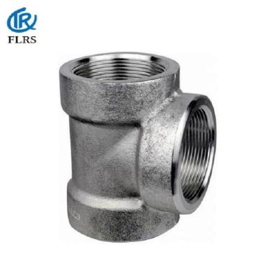 China ASME B16.11 Galvanized 3000LB Threaded Equal Tee Forged Steel Pipe Fitting 1/2-72 Inch for sale