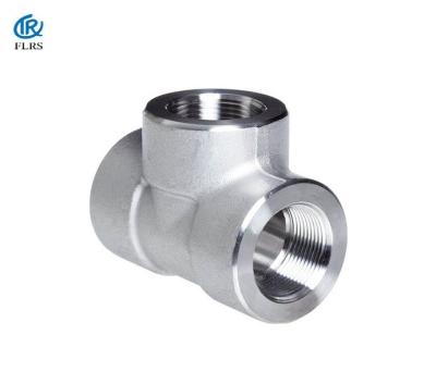 China Forged Stainless Steel Threaded Socket Weld Equal Tee 3000LB ASME B16.11 1/2 to 72 Inch for sale