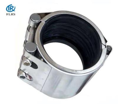 China Flex Type DN15 SS304 Pipe Leak Repair Clamp with 3.0Mpa Pressure Rating and 33-329mm OD Range for sale