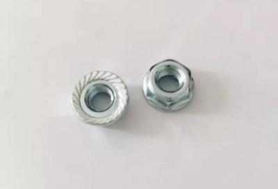 China Galvanized Carbon Steel Hex Serrated Flange Nuts DIN6923 4.8/8.8 Grade M5-M20 Size Range Zinc Plated for sale