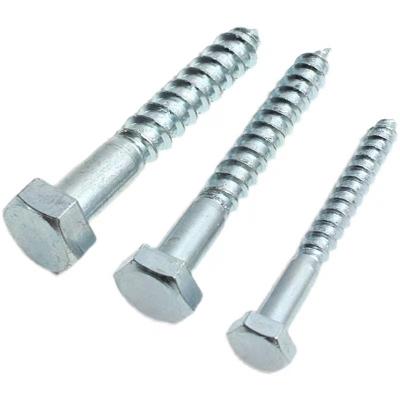 China M20 DIN571 Hex Head Lag Bolts Galvanized Steel Wood Screws M4-M20 Size Range for sale