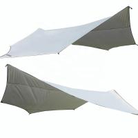 China Silver Coated 210T Polyester Camping Tarp For Sun Protection And UV 50 Large Size for sale