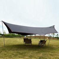 China Silver Coated 210T Polyester Camping Tarp For Sun Protection And UV 50 Large Size for sale
