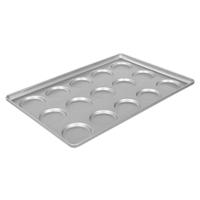 China RK Bakeware China Foodservice 15 Mold Aluminized Steel Hamburger Bun Tray / Muffin Top / Cookie Baking Pan for sale