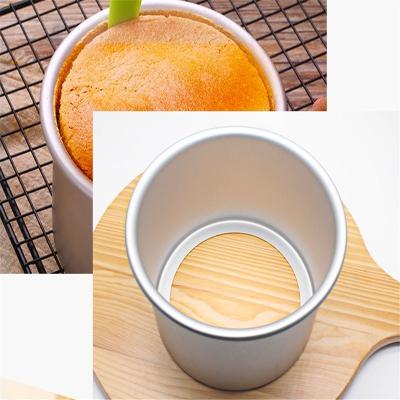 China Food Grade 4 Size Aluminium Alloy Heightening Deep Removable Cake Mold for sale