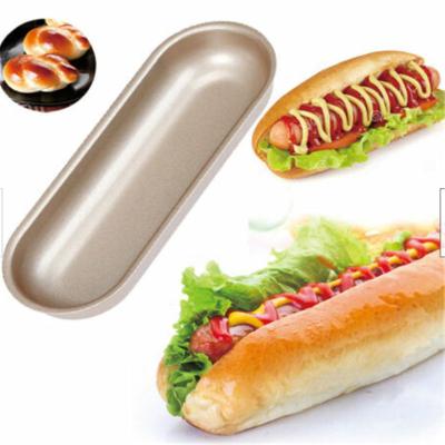 China RK Bakeware China Foodservice NSF Hot Dog Bun Pan Hotdog Bread Mould Nonstick Baking Pan for sale