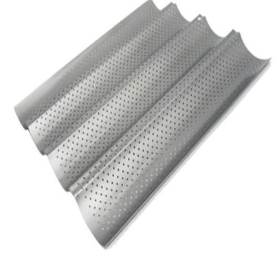 China RK Bakeware China Foodservice NSF  Aluminum 3 Grooves French Bread Baguette Baking Trays for sale