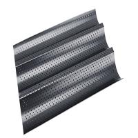 China RK Bakeware China Foodservice NSF  Aluminum 3 Grooves French Bread Baguette Baking Trays for sale