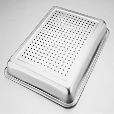China RK Bakeware China Foodservice NSF Full Size 600X400 Perforated Aluminum Flat Plain Shee Bun Pans /Bread Baking Pans for sale