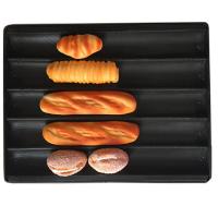 China RK Bakeware China Foodservice NSF Nonstick 5 Flute Perforated Aluminum French Baguette Bread Tray for sale