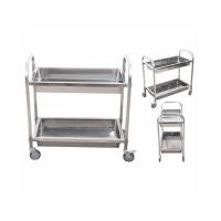 China RK Bakeware China Foodservice NSF Double Line Tray Rack Trolley Stainless Steel Bakery Trolley for sale