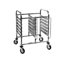 China RK Bakeware China Foodservice NSF Double Line Tray Rack Trolley Stainless Steel Bakery Trolley for sale