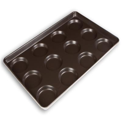 China RK Bakeware China Foodservice NSF Nonstick Glaze 3 Inch Hamburger Bun Baking Tray for sale