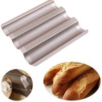 China RK Bakeware China Foodservice NSF 5 Loaf Glazed Aluminum Baguette Baking Tray French Bread Pan for sale