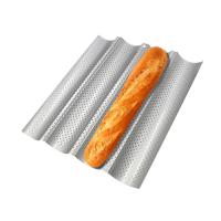 China RK Bakeware China Foodservice NSF 5 Loaf Glazed Aluminum Baguette Baking Tray French Bread Pan for sale